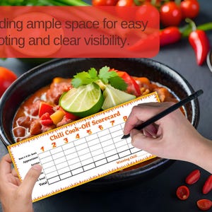 Chili Cook off Scorecard | Printable | Chili Competition | Chili ...