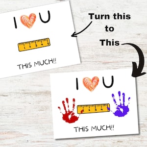 I Love You This Much Handprint Art. Father's Day DIY Kids - Etsy