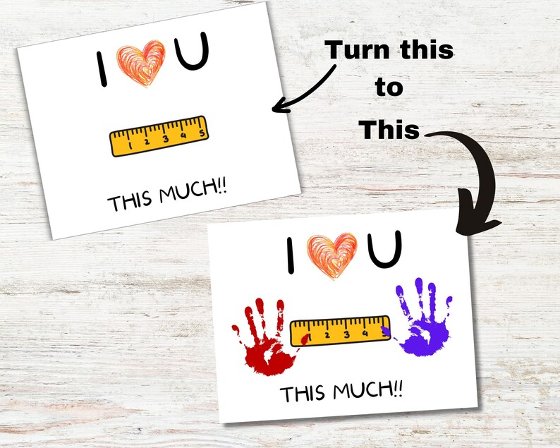 I Love You This Much Handprint Art. Father's Day DIY Kids - Etsy