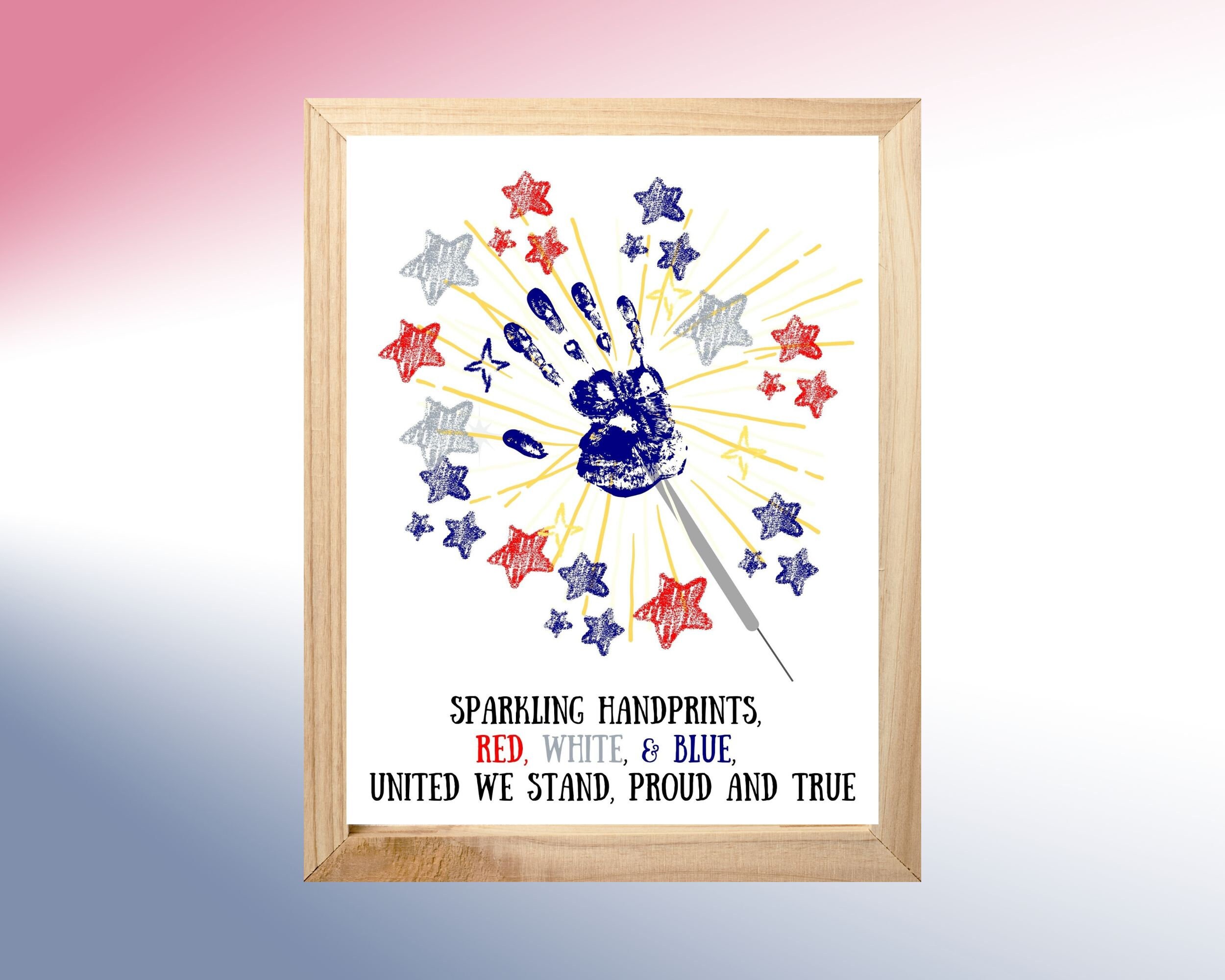 4th of July Handprint Art, Footprint Art Craft, 12 Design Bundle ...