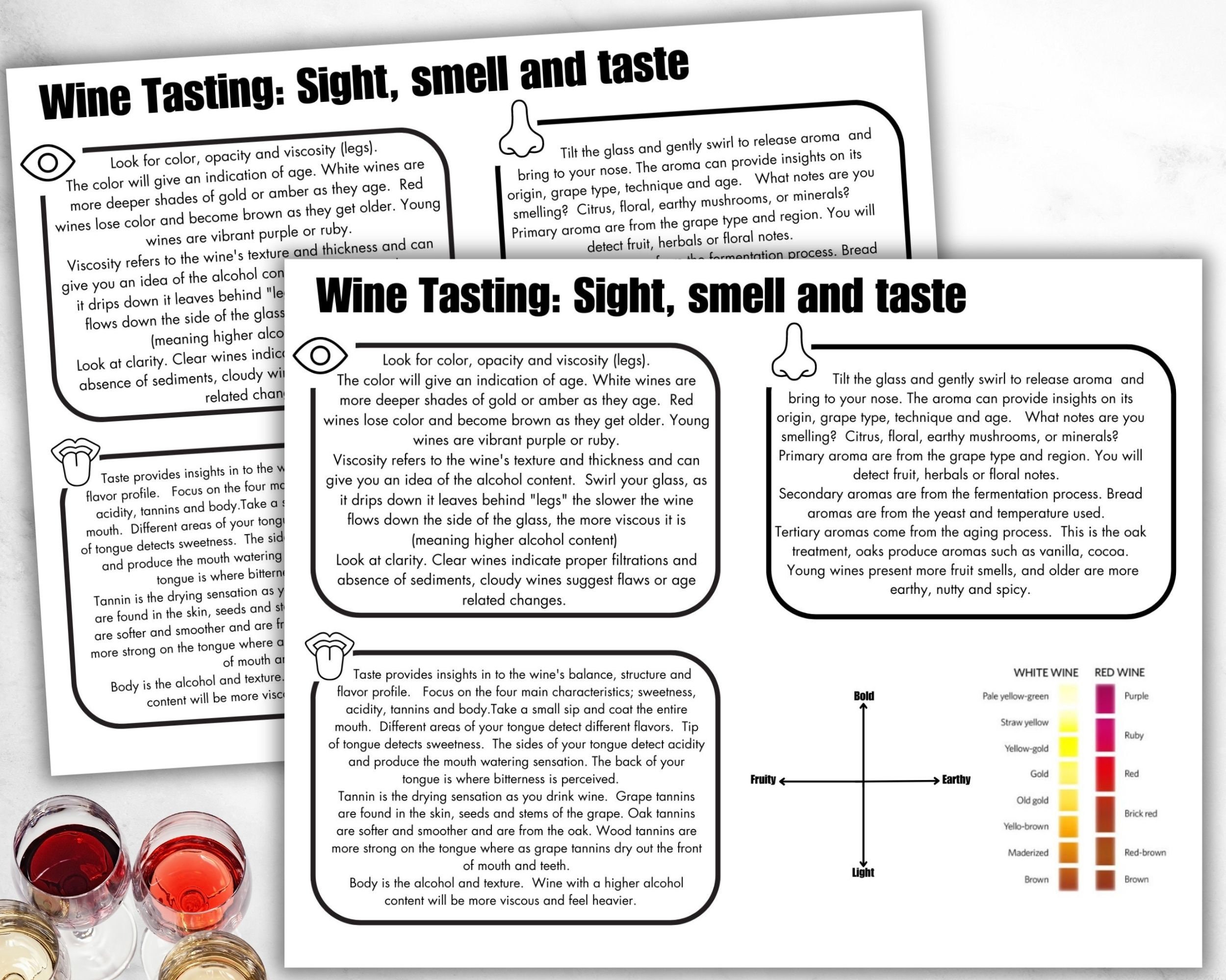 Wine Tasting Printable Guide | INSTANT DOWNLOAD | Wine Tasting Guide ...
