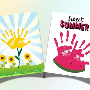Summer Handprint Art | Footprint Art Craft | Kids Handprint Bundle ...