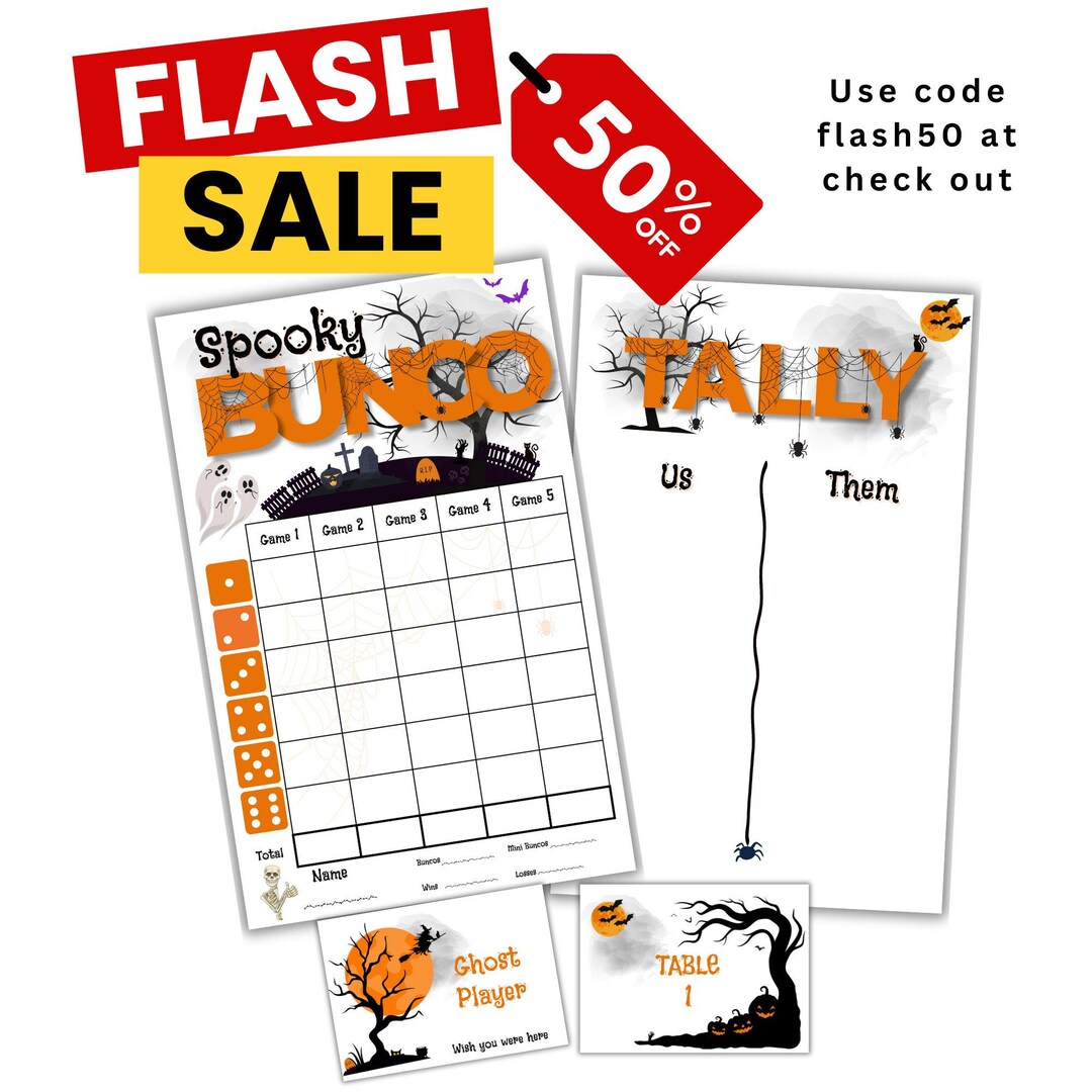 Halloween Bunco Score Cards | Printable | October Bunco | Spooky Bunco ...