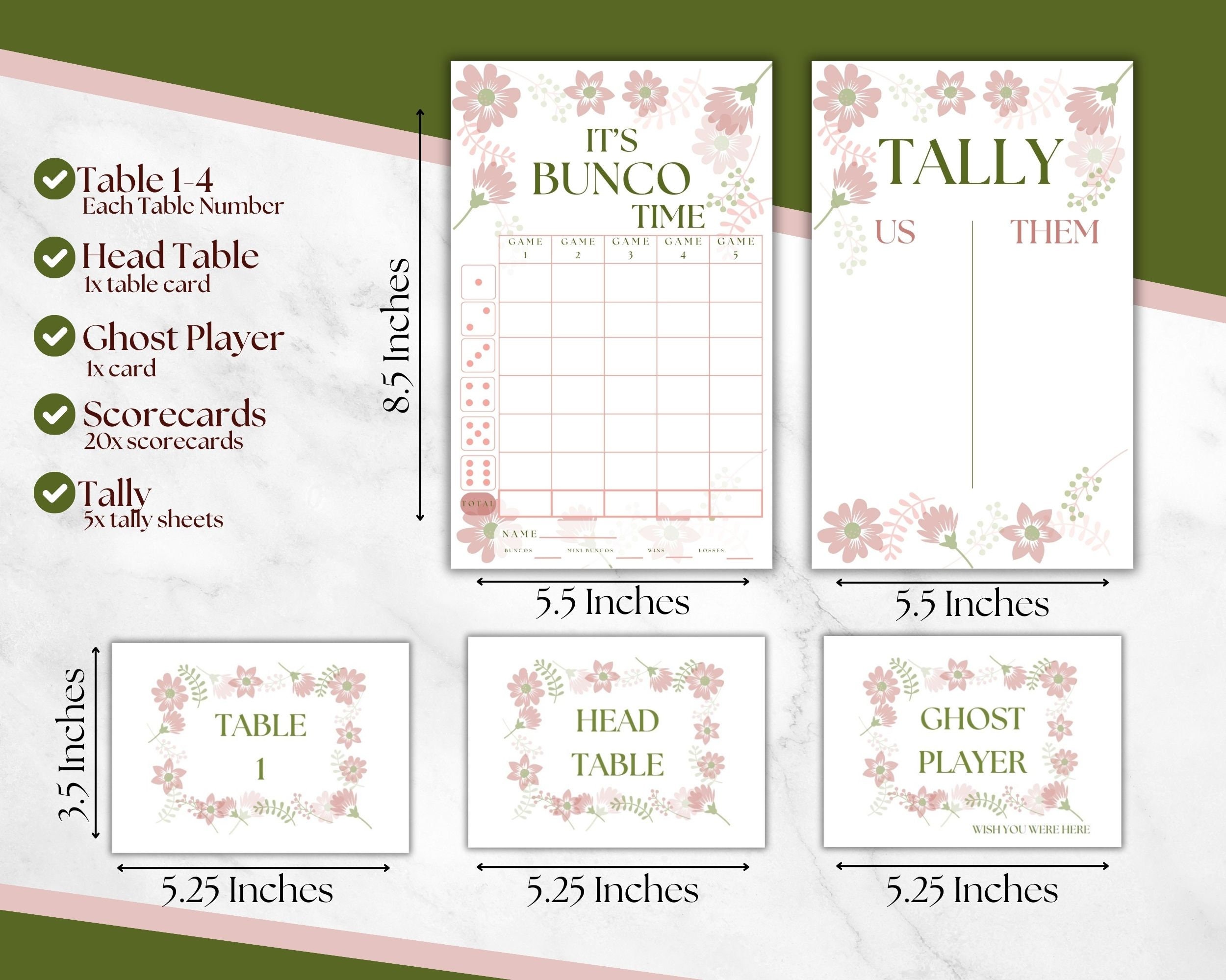 Mother's Day | May Bunco | Bunco Score Card | Bunco Tally Sheets ...