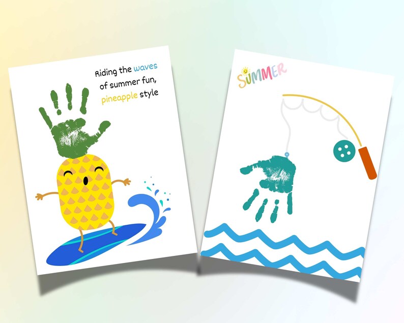 Summer Handprint Art | Footprint Art Craft | Kids Handprint Bundle ...