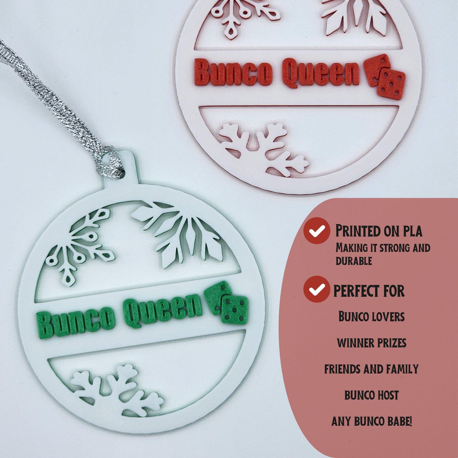 Bunco Christmas Ornament | Holiday Bunco Gift | Winners Prize for Bunco ...