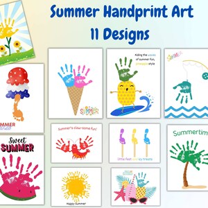 Summer Handprint Art | Footprint Art Craft | Kids Handprint Bundle ...