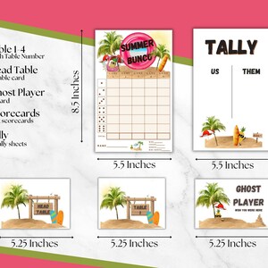 Summer Bunco | June July Bunco | Bunco Score Card | Bunco Tally Sheets ...