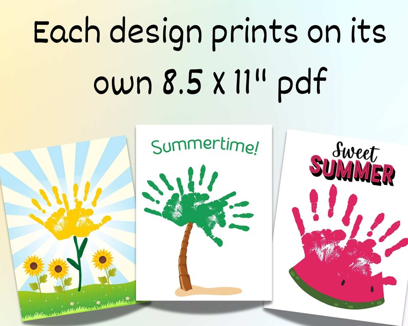 Summer Handprint Art | Footprint Art Craft | Kids Handprint Bundle ...