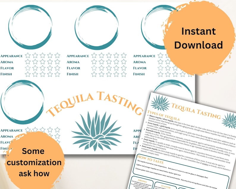 Tequila Tasting Mat | Tequila Party | Blind Tequila Tasting | INSTANT ...