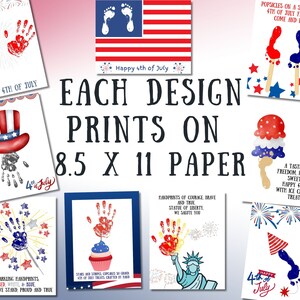 4th of July Handprint Art, Footprint Art Craft, 12 Design Bundle ...