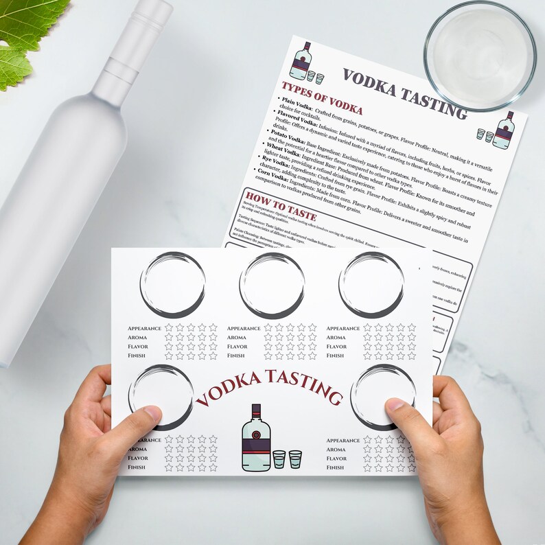 Vodka Tasting Score Card | Vodka Party | Blind Tasting Party | Party ...