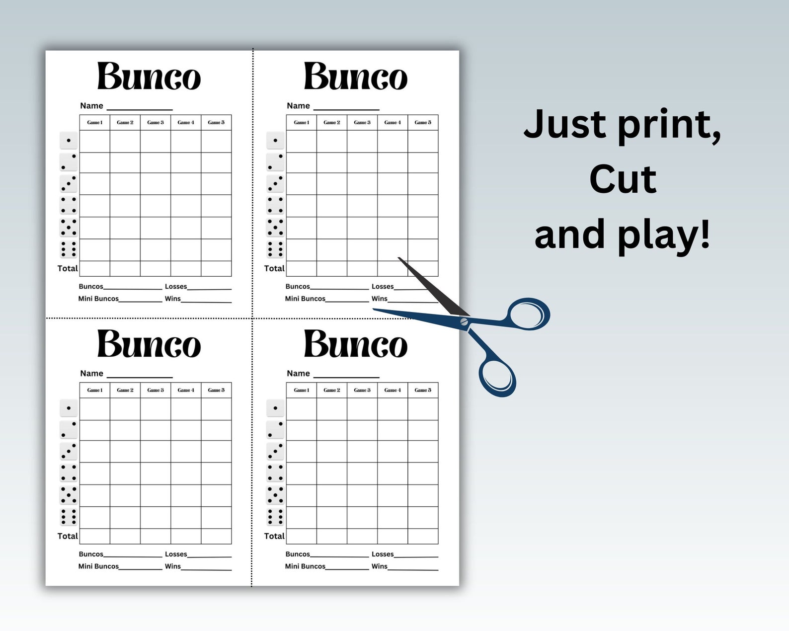 Bunco Score Sheets With Tally | 3 Sizes | INSTANT DOWNLOAD | Bunco ...