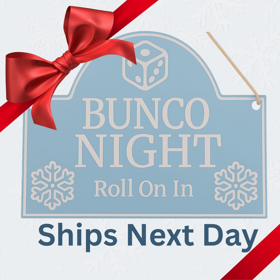 Christmas Bunco Door Sign – Winter Bunco Night Decoration With ...