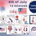 4th of July Handprint Art, Footprint Art Craft, 12 Design Bundle ...