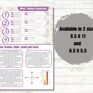 Blind Wine Tasting Scorecard & Guide, Printable Party Kit (PDF Download ...