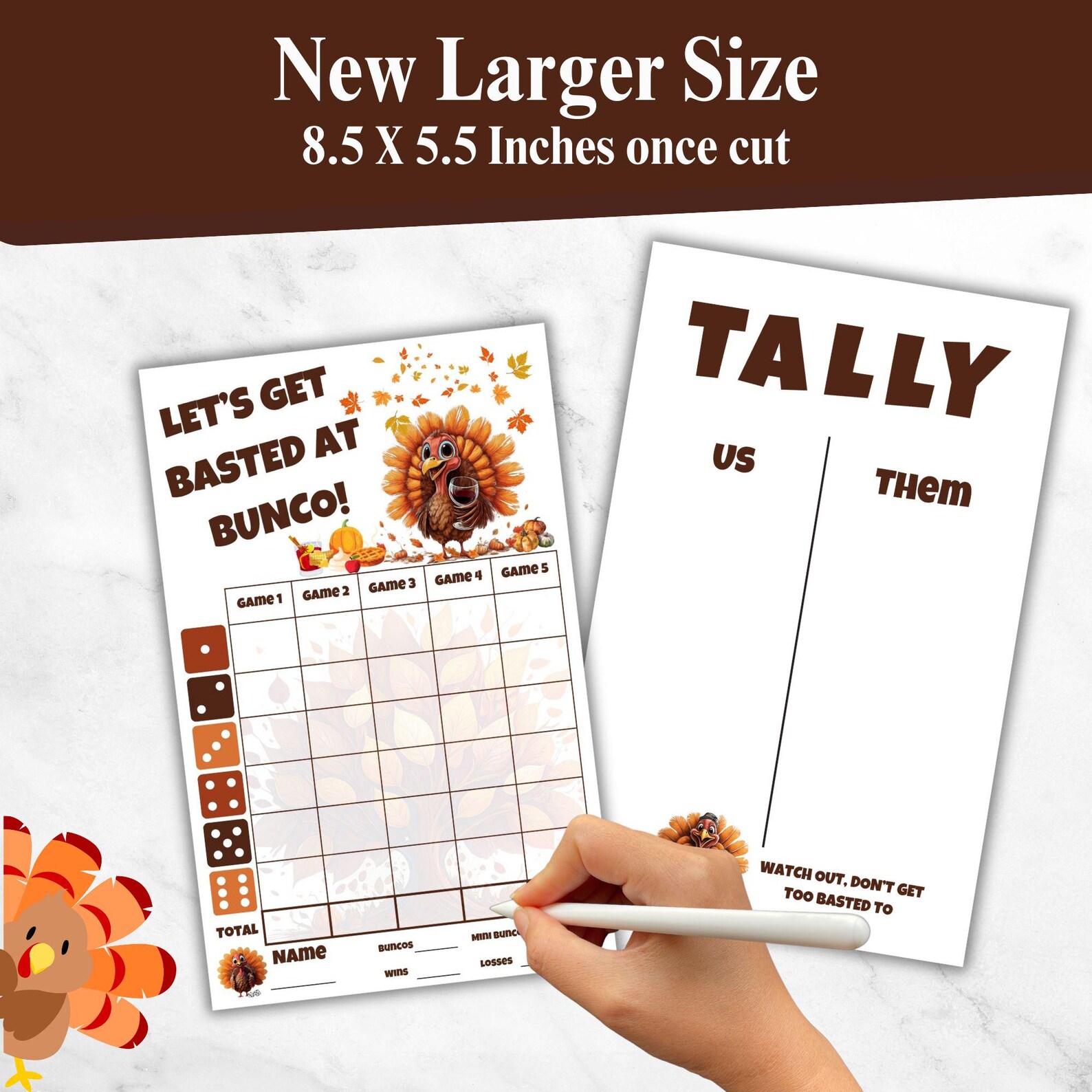 Thanksgiving Bunco Score Sheets | Funny Turkey Bunco | Printable Bunco ...