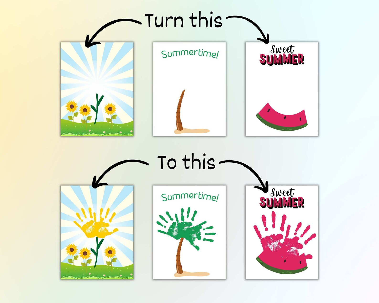 Summer Handprint Art | Footprint Art Craft | Kids Handprint Bundle ...
