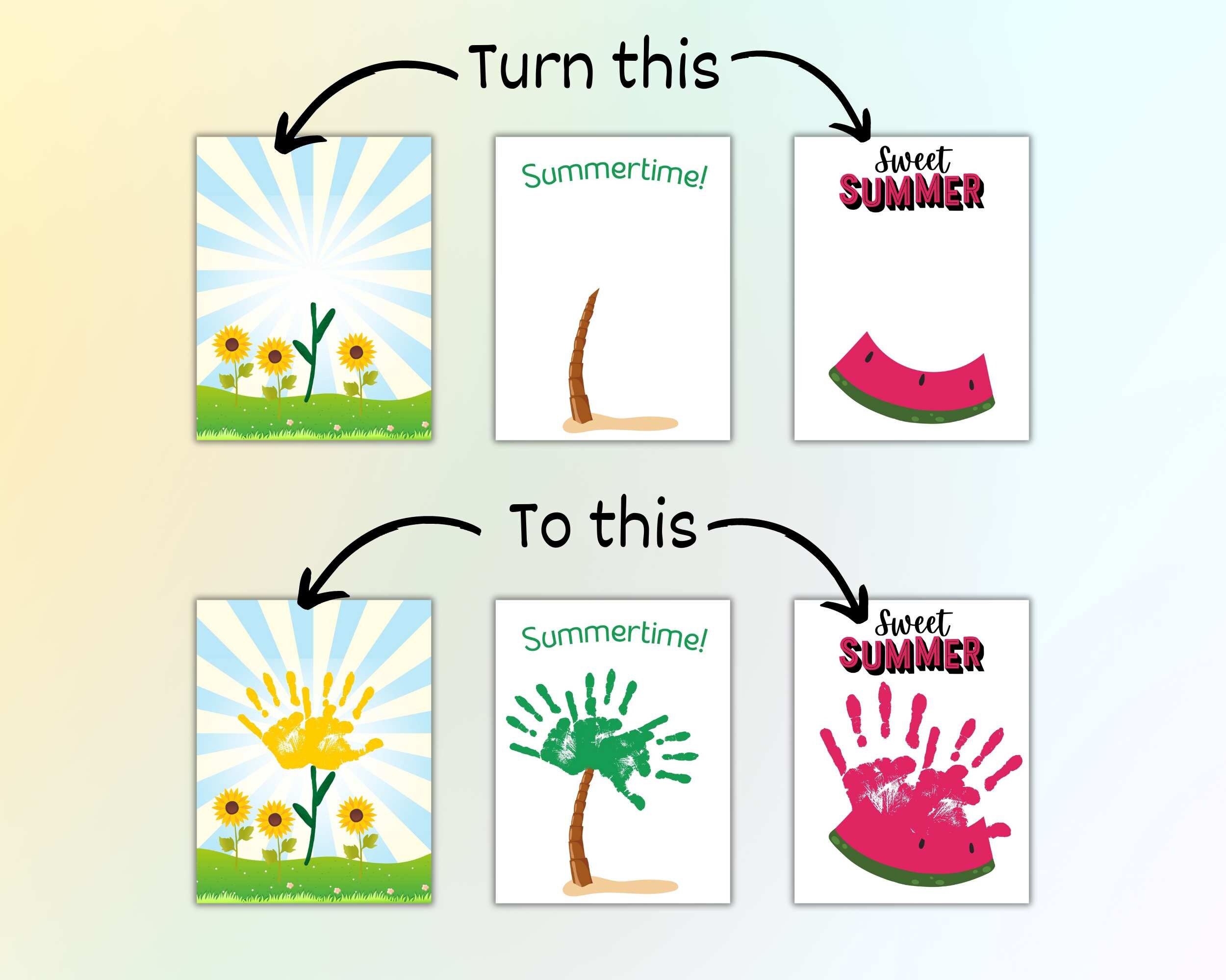 Summer Handprint Art | Footprint Art Craft | Kids Handprint Bundle ...