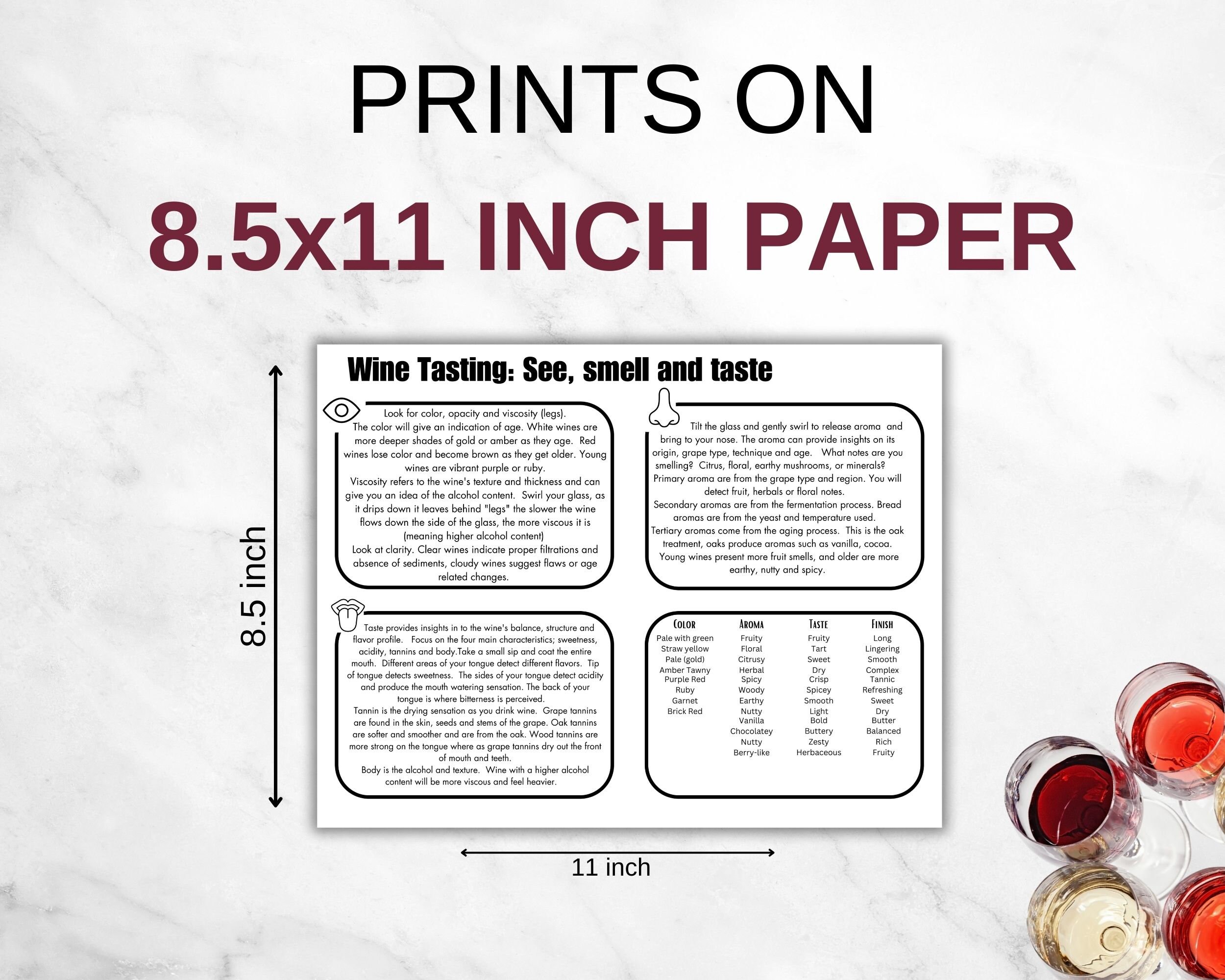 Blind Wine Tasting Guide – Printable Wine Tasting Chart, Instant ...