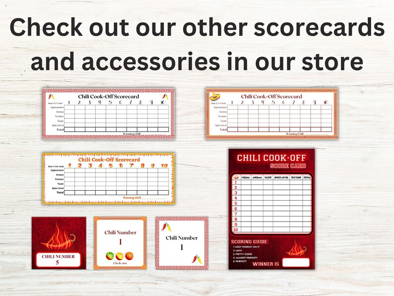 Chili Cook off Pot Numbers | INSTANT DOWNLOAD | Pot Labels for Cook-off ...