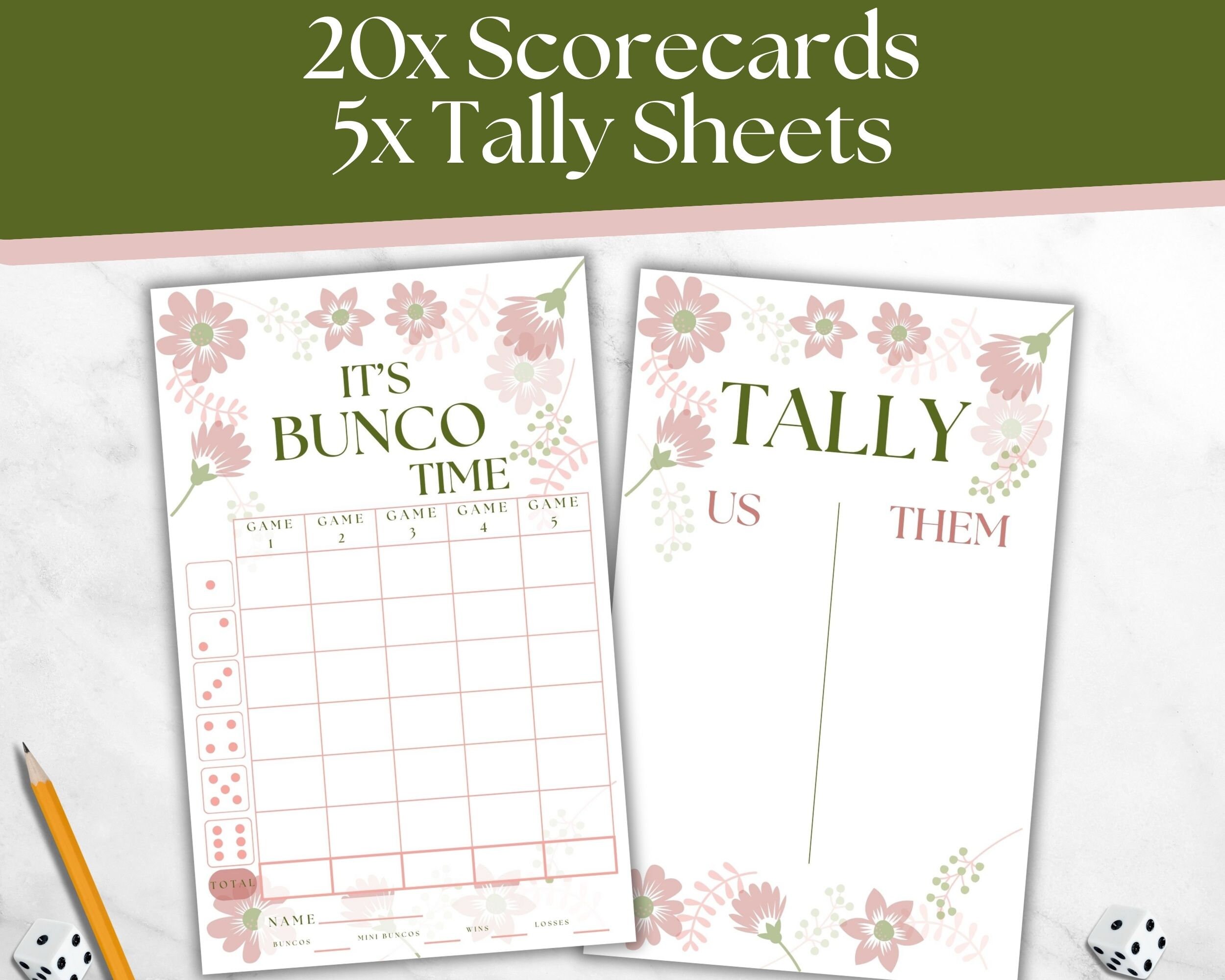 Mother's Day | May Bunco | Bunco Score Card | Bunco Tally Sheets ...