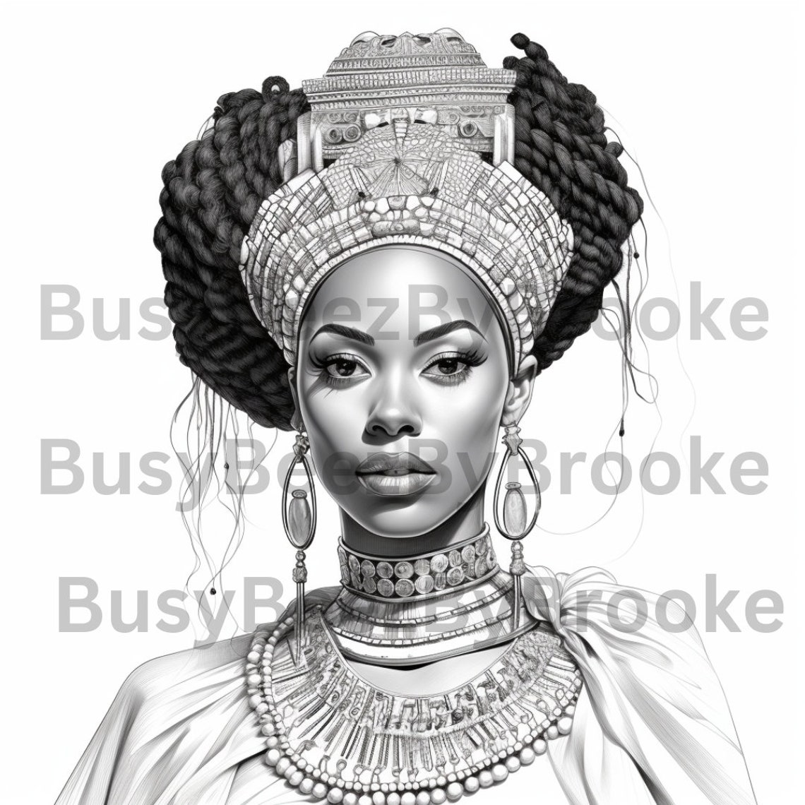 26 Black Queens Coloring Pages for Adults, Instant Download, Grayscale ...