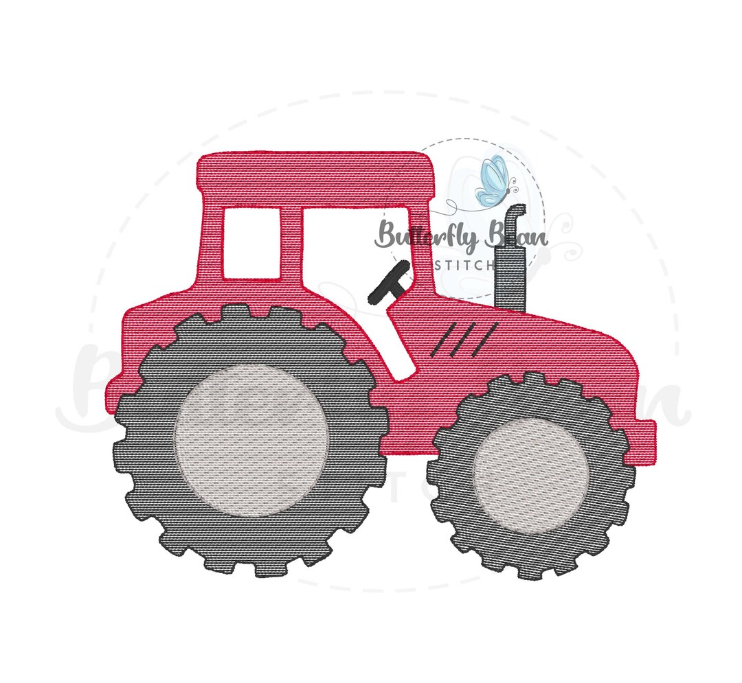 Tractor Embroidery Design File, Sketch Embroidery, Instant Download ...