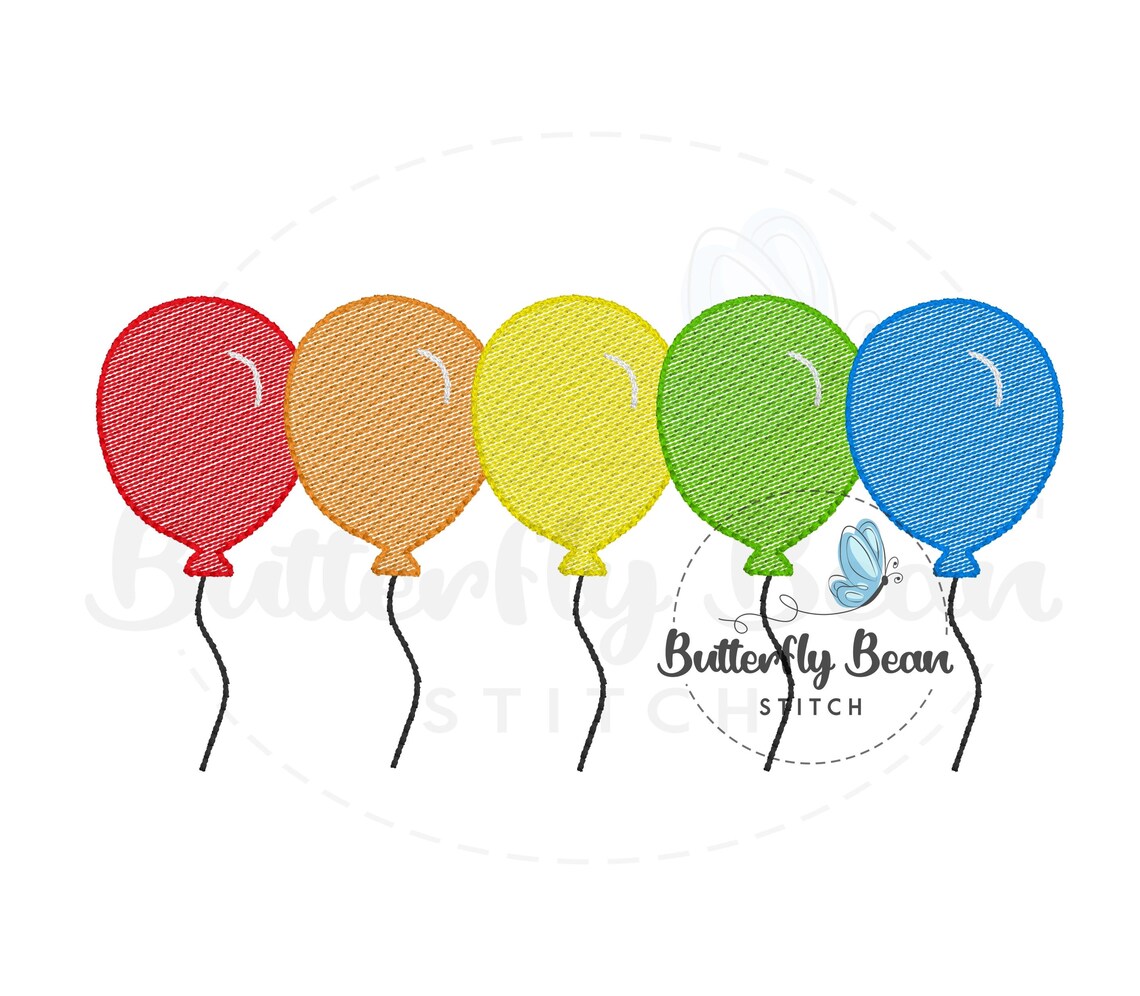 Birthday Balloons Embroidery Design File, Birthday Party, Machine ...