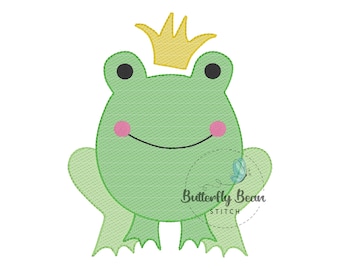 Frog Prince Embroidery Design File, Sketch Embroidery, Instant Download ...