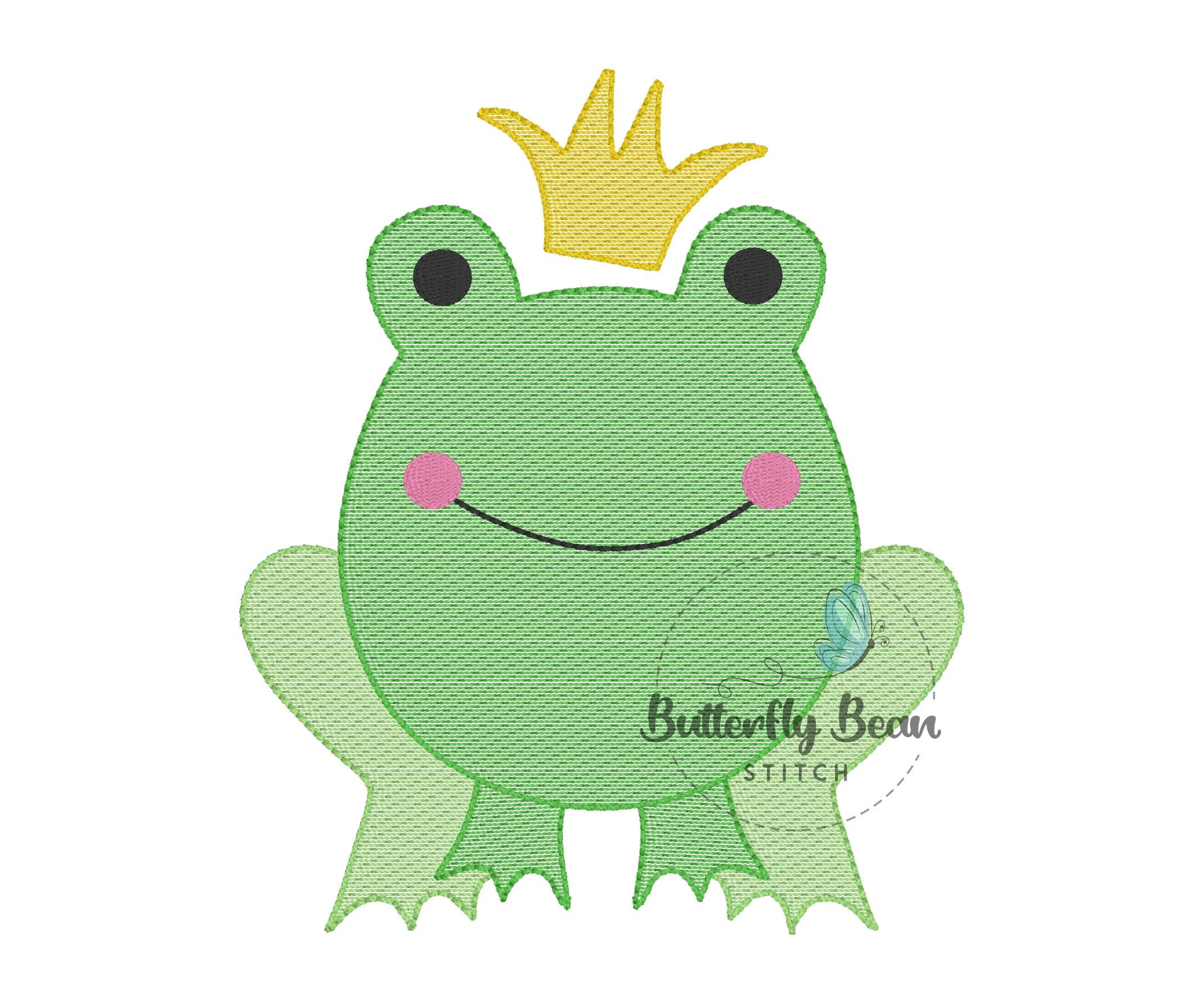 Frog Prince Embroidery Design File, Sketch Embroidery, Instant Download ...