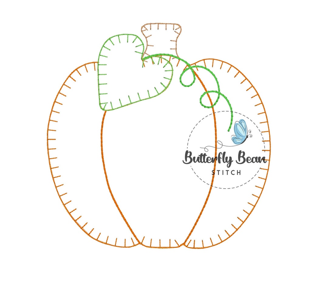Fall Pumpkin Applique Design File, Blanket Stitch, Pumpkins, Leaf ...