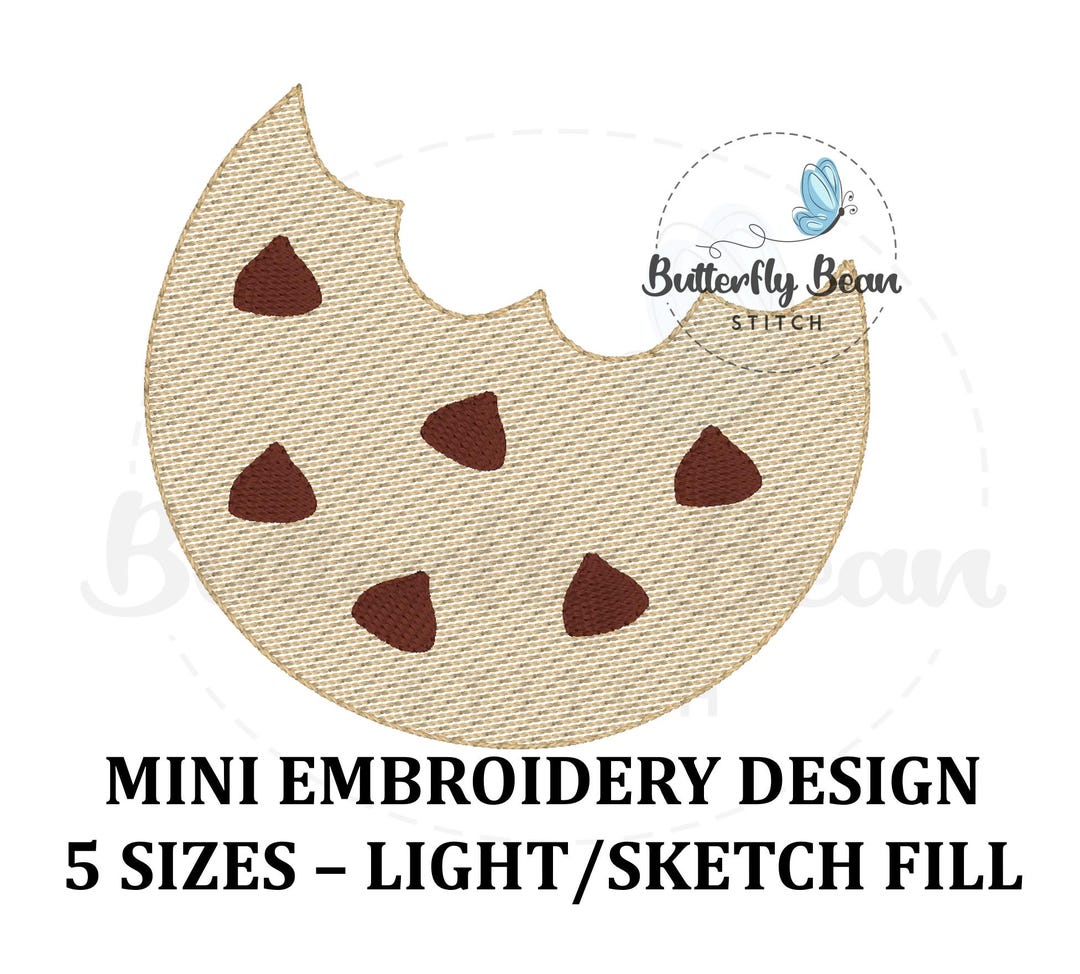 Chocolate Chip Cookie Mini Embroidery Design File for Machine ...