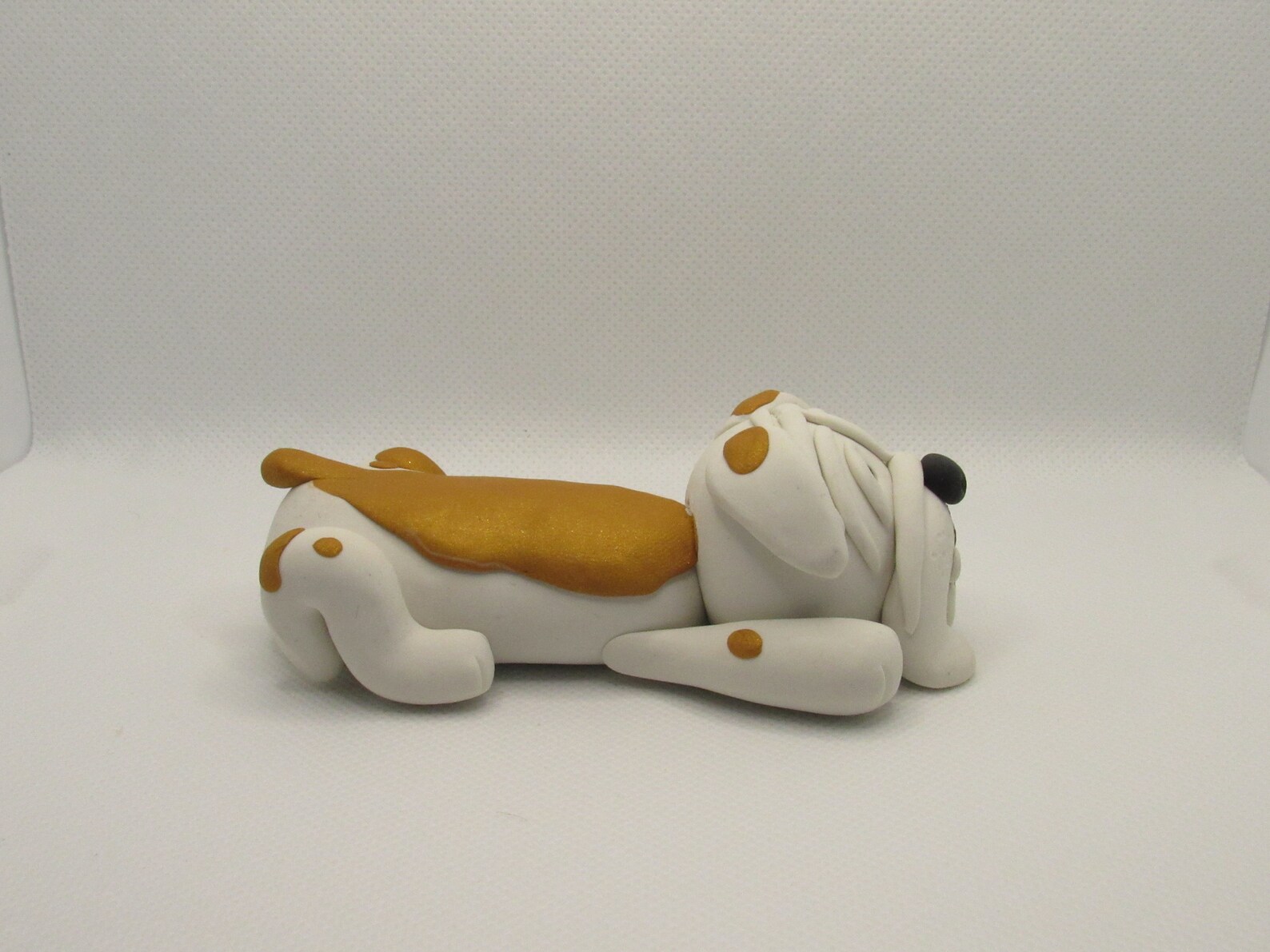 English Bulldog Laying Down Droopy Face Polymer Clay Figurine Custom ...