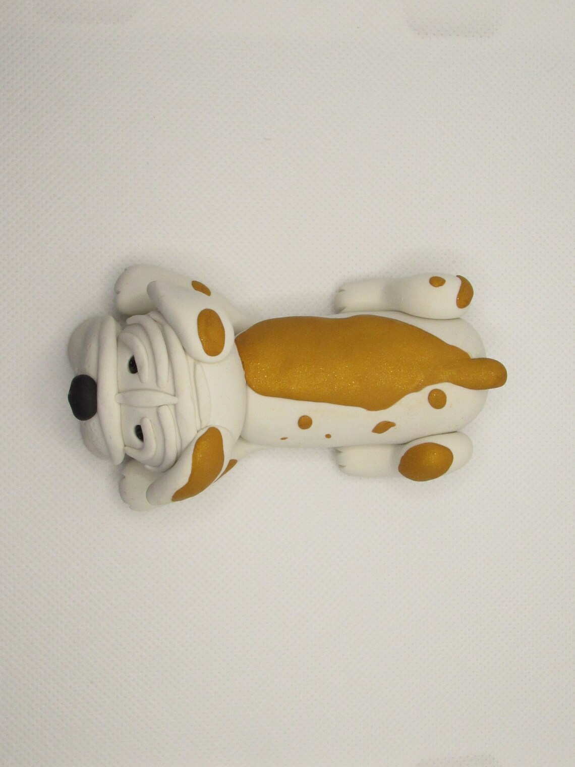English Bulldog Laying Down Droopy Face Polymer Clay Figurine Custom ...