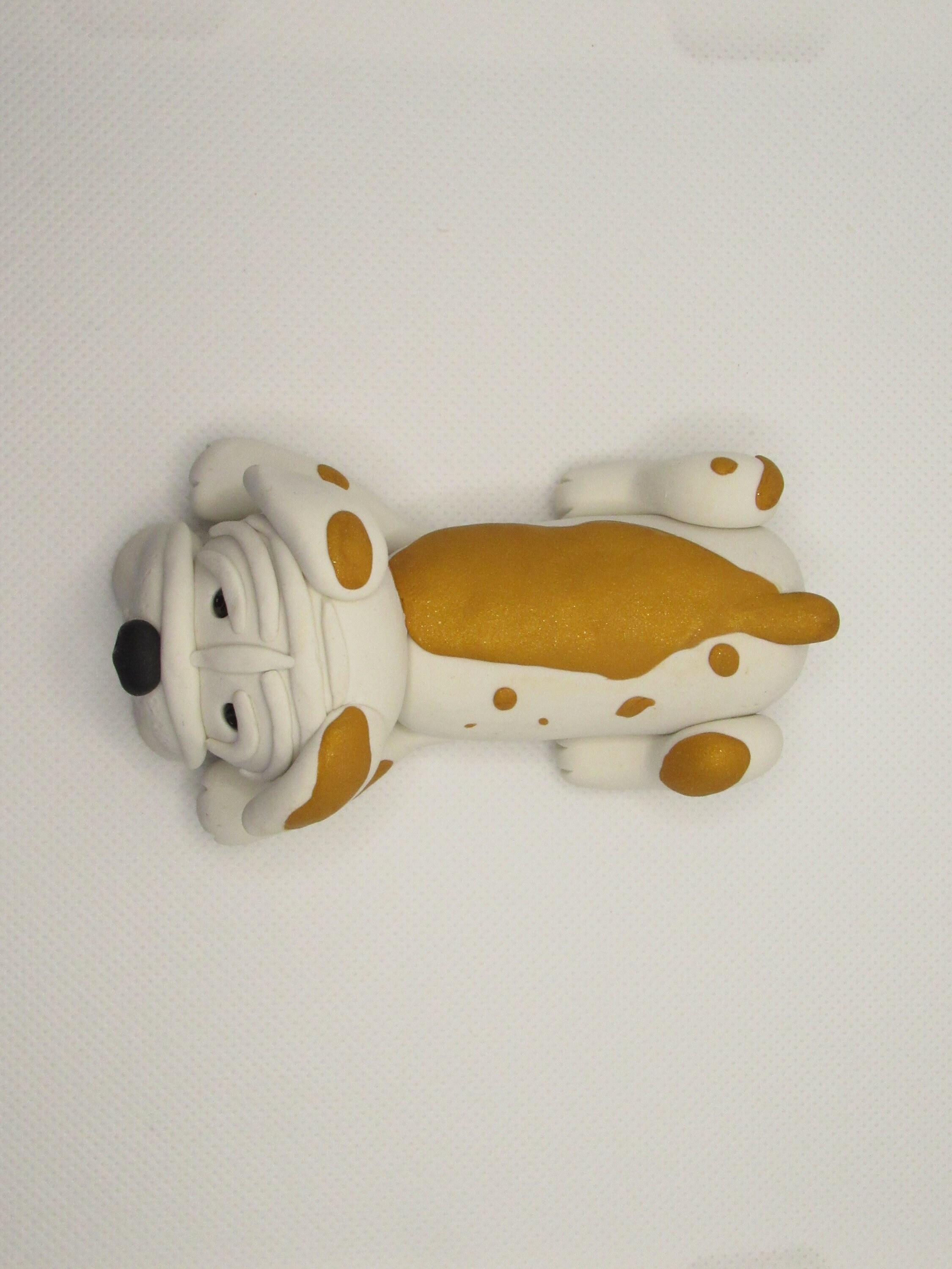 English Bulldog Laying Down Droopy Face Polymer Clay Figurine Custom ...