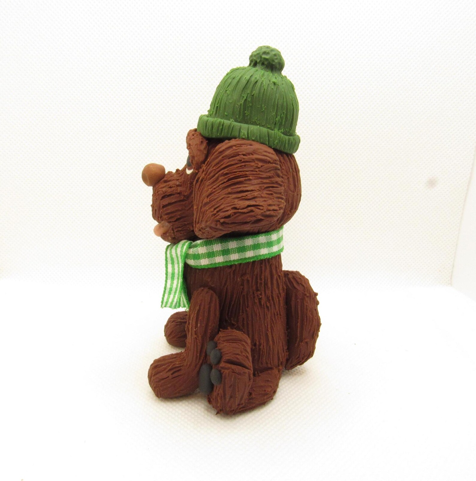 Newfoundland Dog With Scarf & Hat Polymer Clay Figurine Custom Gift for ...
