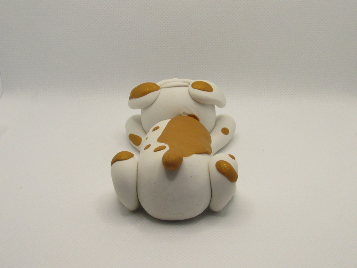 English Bulldog Laying Down Droopy Face Polymer Clay Figurine Custom ...