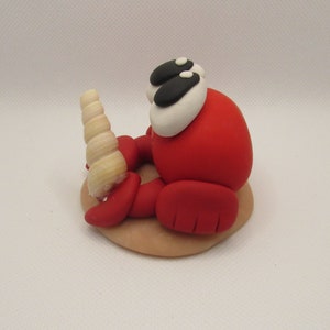 Hermit Crab With Sea Shell Beach Polymer Clay Figurine Custom Beach ...