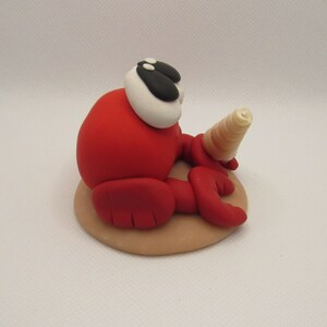 Hermit Crab With Sea Shell Beach Polymer Clay Figurine Custom Beach ...