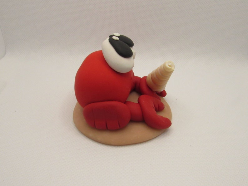 Hermit Crab With Sea Shell Beach Polymer Clay Figurine Custom Beach ...