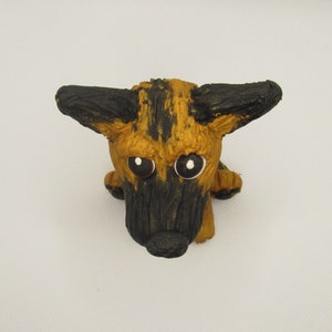 German Shepherd Dog Sitting Polymer Clay Figurine Custom Dog Gift for ...