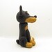 Doberman Pinscher Dobie With Bone Polymer Clay Figurine Custom Dog Gift ...