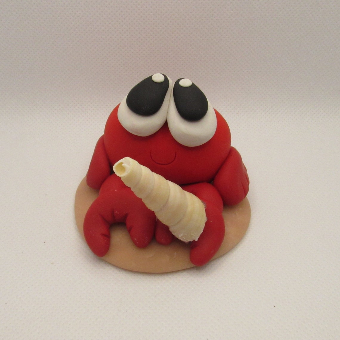 Hermit Crab With Sea Shell Beach Polymer Clay Figurine Custom Beach ...