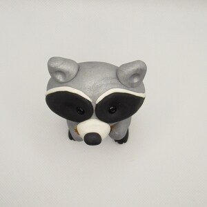 Raccoon Holding Sunflower Woods Animal Polymer Clay Figurine Custom ...