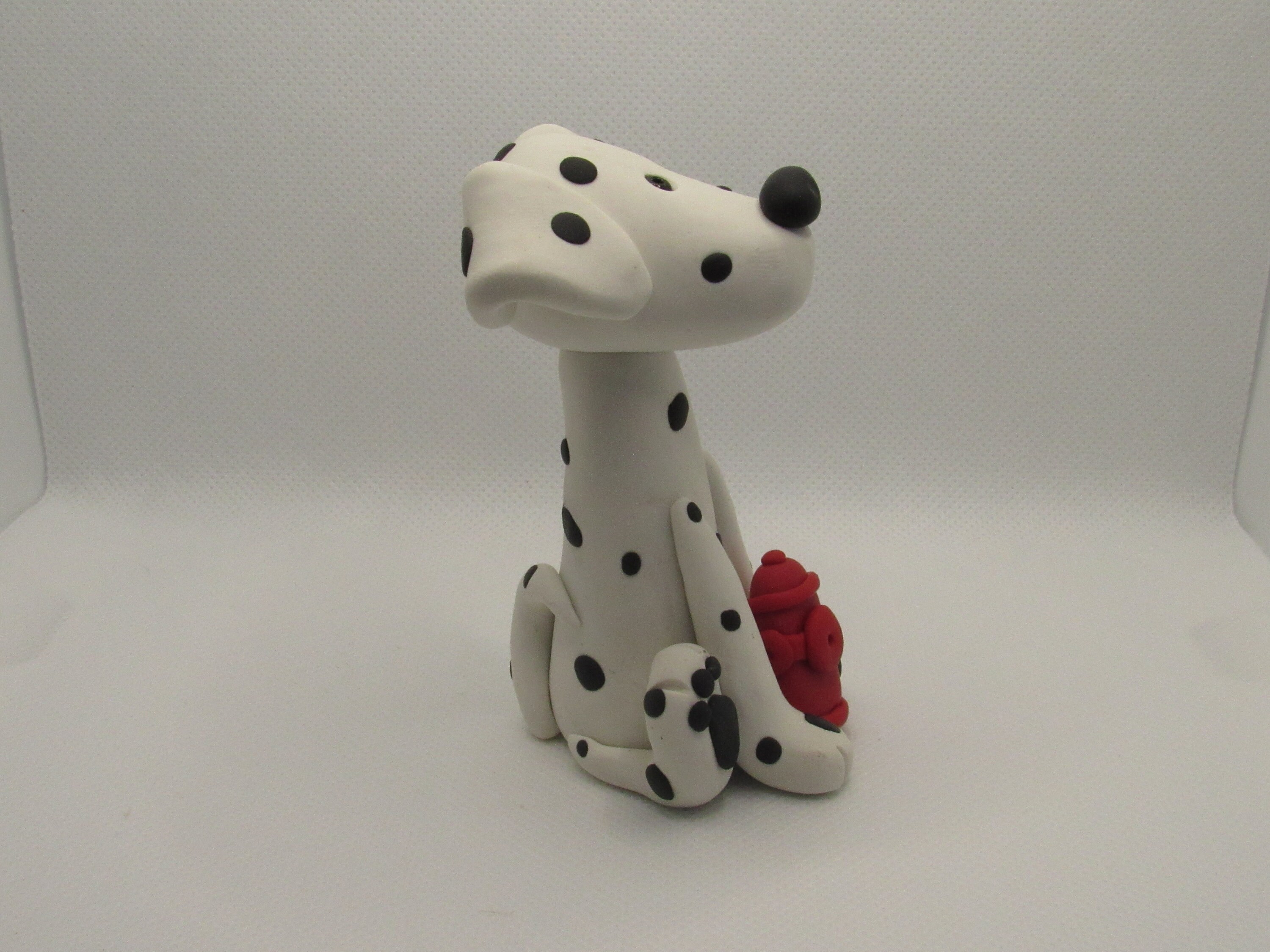 Dalmatian Sitting With Fire Hydrant Firefighter Dog Polymer Clay ...