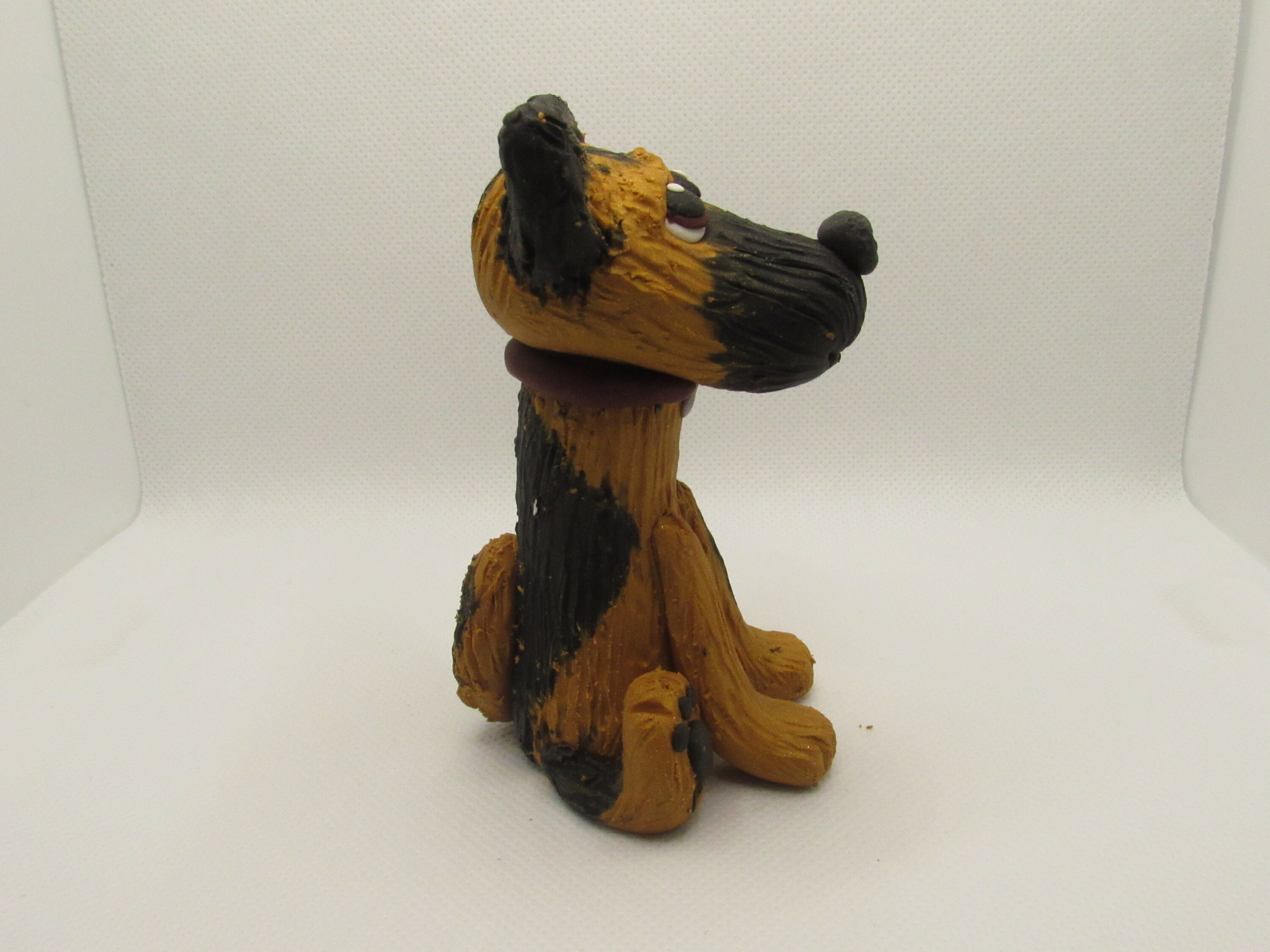 German Shepherd Dog Sitting Polymer Clay Figurine Custom Dog Gift for ...