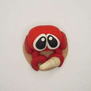 Hermit Crab With Sea Shell Beach Polymer Clay Figurine Custom Beach ...