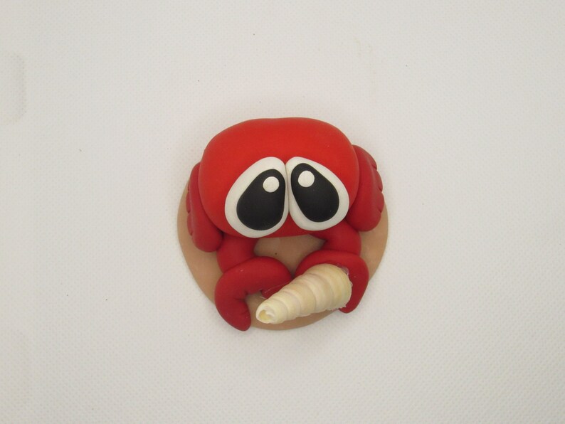 Hermit Crab With Sea Shell Beach Polymer Clay Figurine Custom Beach ...