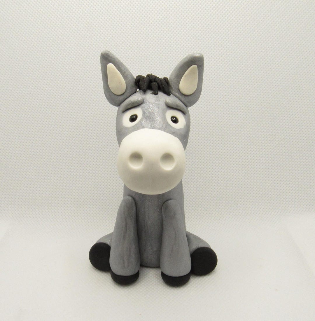 Donkey Polymer Clay Figurine Farm Animal Custom Gift for Men Women Mom ...